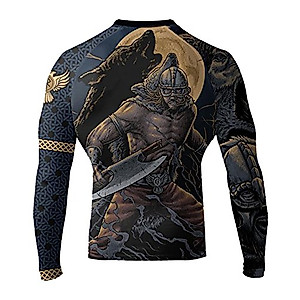 Raven Fightwear Men's Ulfhedinn MMA BJJ Rash Guard Black X-Large