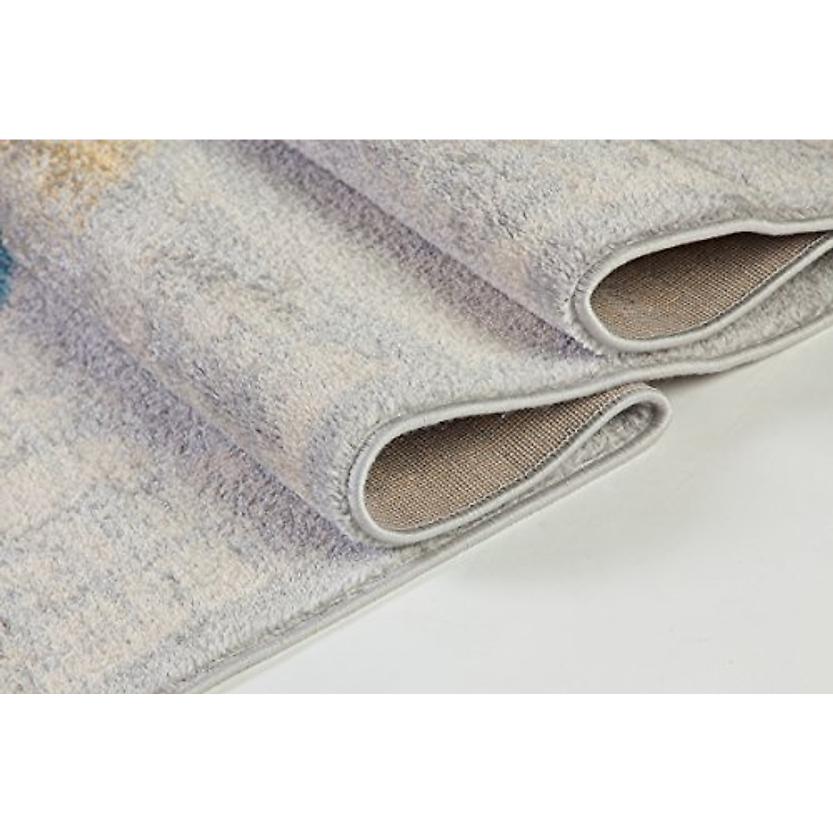 Ladole Rugs Contemporary Floral Pattern Area Rug Living Room Bedroom Entrance Hallway Carpet in Teal Yellow 5x8 (5'3" x 7'6" 160cm x 230cm) 5x7 8x10 9x12 2x10 4x6 feet