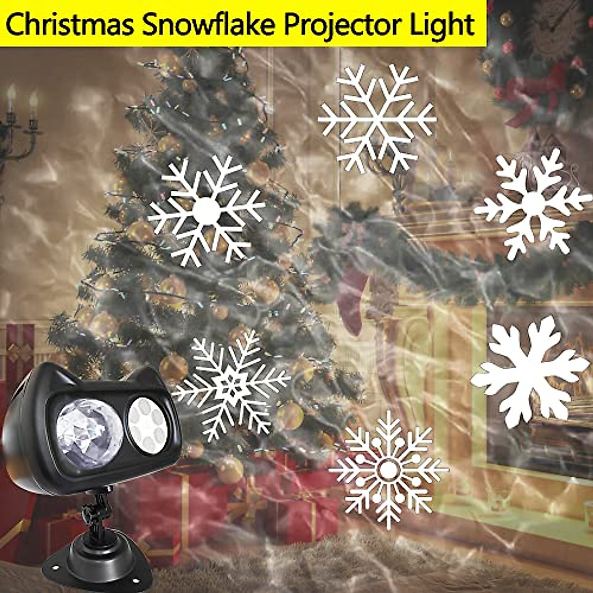 Christmas Projector Light Outddor Halloween 2-in-1 Ocean Wave 10 Colors LED Light with 16 Moving Film Slide Patterns, PULIVIA 2022 Upgraded Waterproof Light Projection for Xmas New Year Theme Party