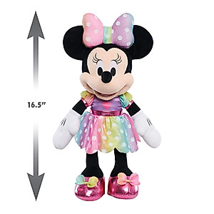 Disney Junior Minnie Mouse Bows-A-Glow Music and Lights Feature Plush Stuffed Animal, Kids Toys for Ages 3 Up, Amazon Exclusive by Just Play