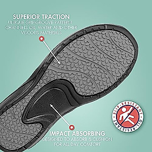 Hawkwell Pro Women's Leather Lycra Nursing Shoes for Bunions Lightweight Slip Resistant Orthotic Work Shoes Ideal for Foot Pain Relief, Black Leather,8 M US
