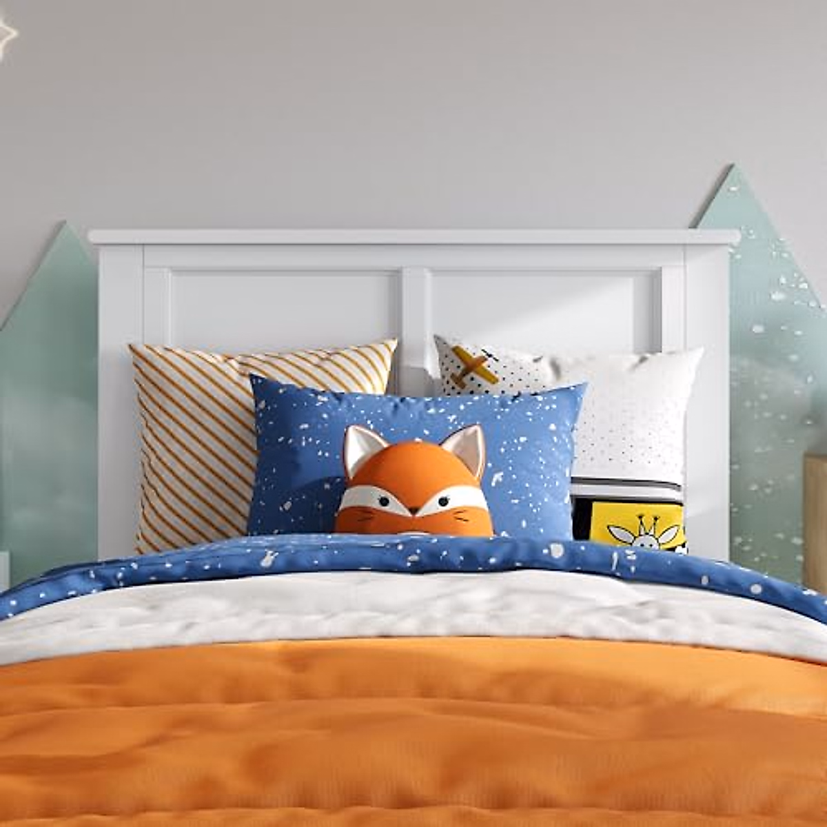 AFI, Madison Twin Solid Wood Panel Headboard with Attachable Charger, White