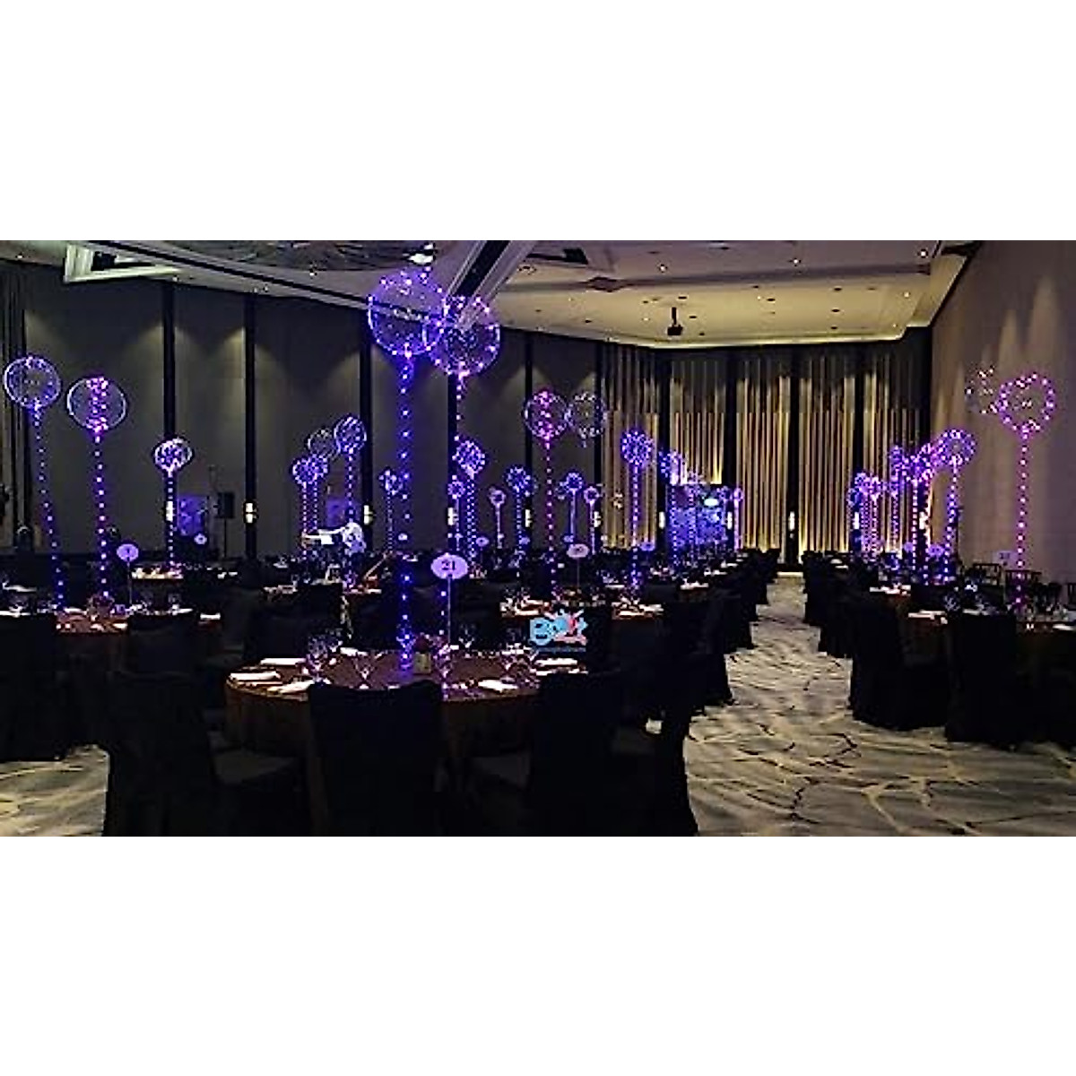 Led Balloons Light up Balloons Clear Bobo Balloons Transparent Light Balloons for Party, Birthday, Anniversary, Wedding (Purple, with battery)