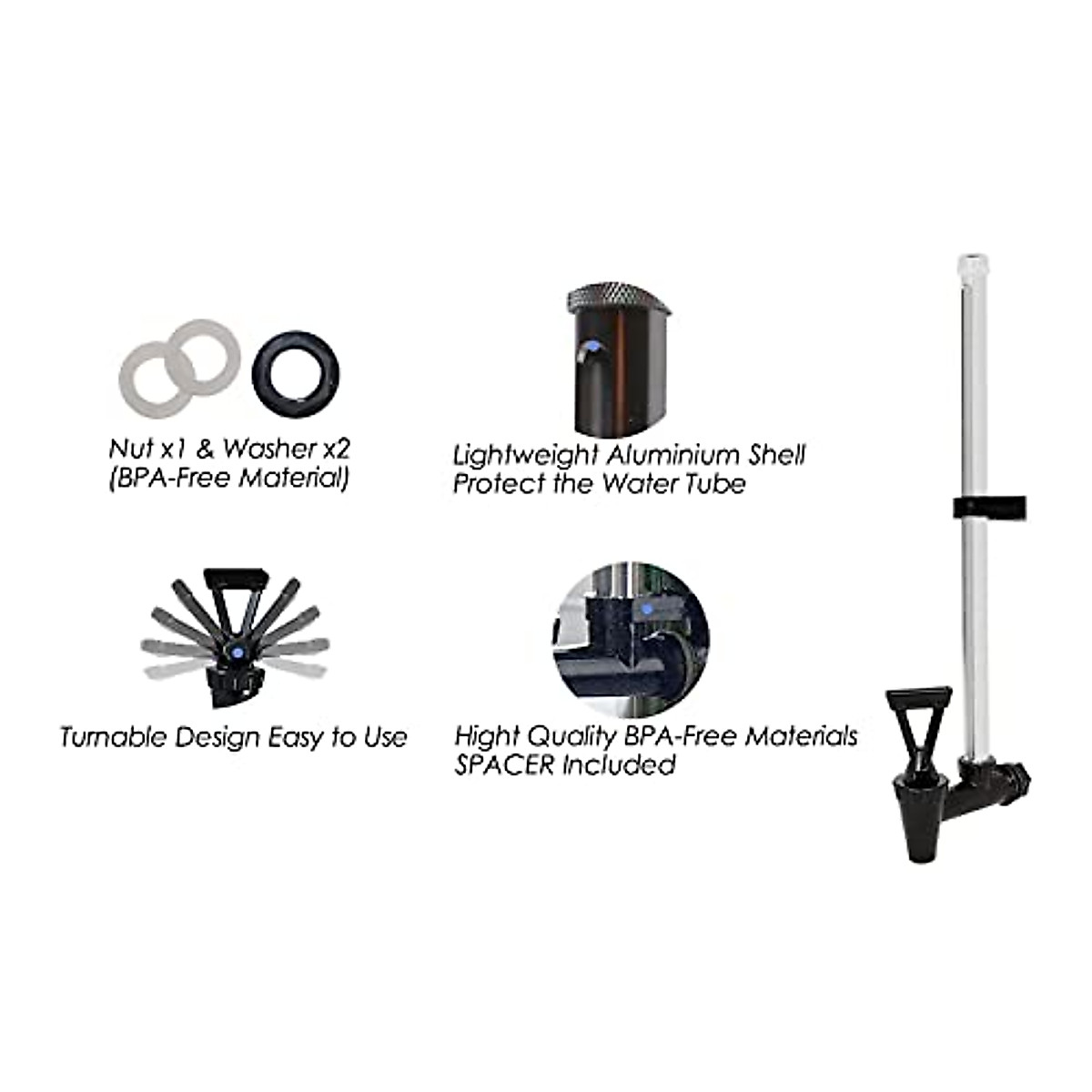 14‘’ Water Level View Spigot Compatible with Berkey Gravity-Fed Water Filtration System Clear Sight