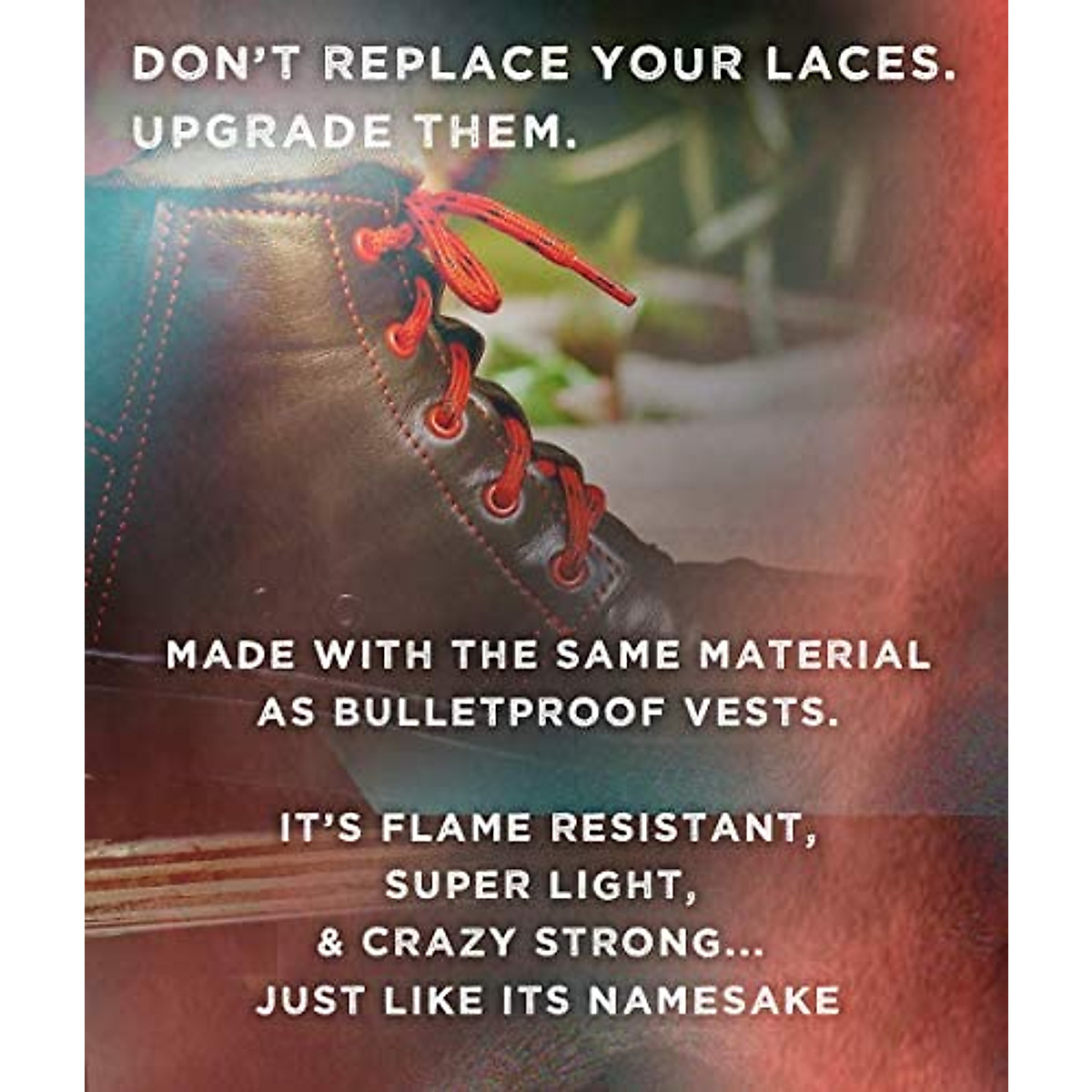Mercury + Maia Honey Badger Survival Paracord Boot Laces - 7 Strand Nylon Core - Made in USA (Red, 54 inches, 1 Pair)
