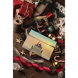 Stonehouse Collection | Dock Sunset Christmas Card | 18 Boxed Holiday Cards and Envelopes | USA Made | Boating, Beach, Nautical