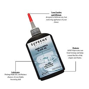 Supreme Trimmer Premium Hair Clipper Blade Lubricating Oil | 4 FL OZ Anti-Rust Barber Clipper Oil for Blades, Hair Trimmer | STO710