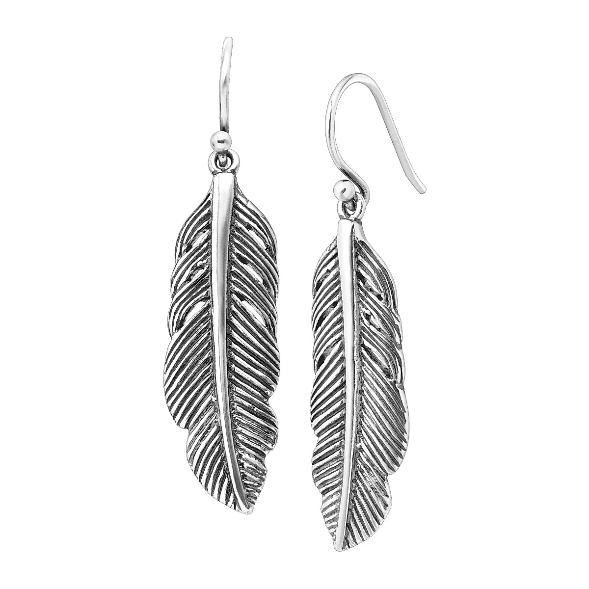 Silpada 'Etched Feather' Drop Earrings in Sterling Silver