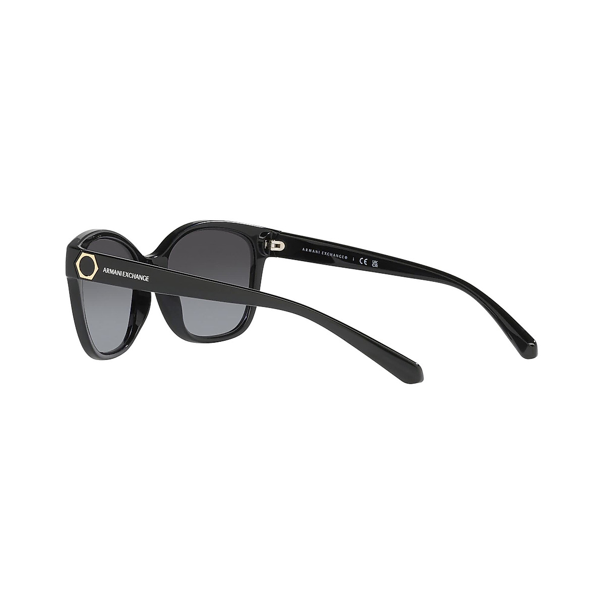 A|X ARMANI EXCHANGE Women's Ax4127s Cat Eye Sunglasses, Shiny Black/Gradient Grey, 54 mm