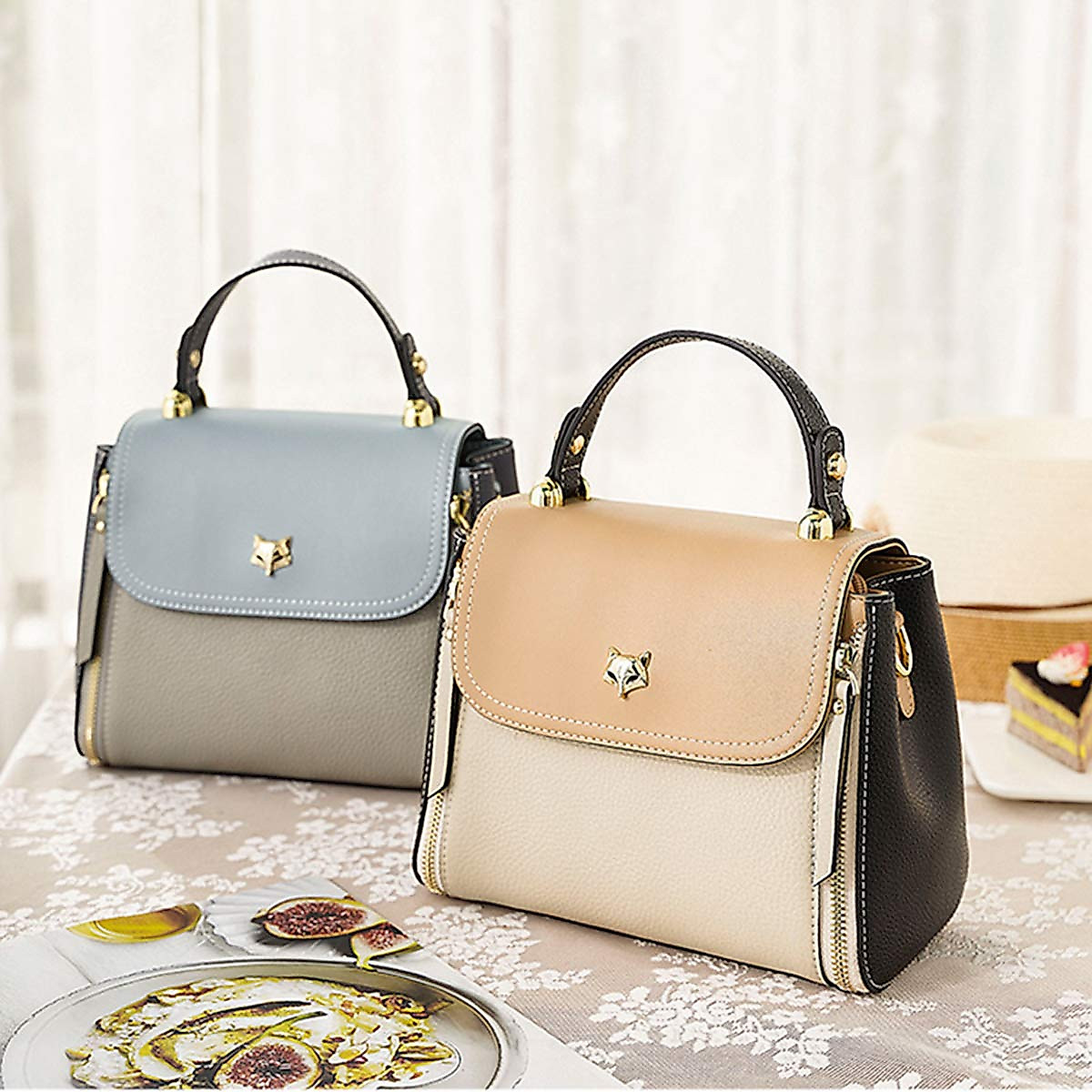 Leather Satchel Handbags for Women Fashion Small Crossbody Bags Lady Medium Mini Top Handle Bag Female Luxury Woman Purse