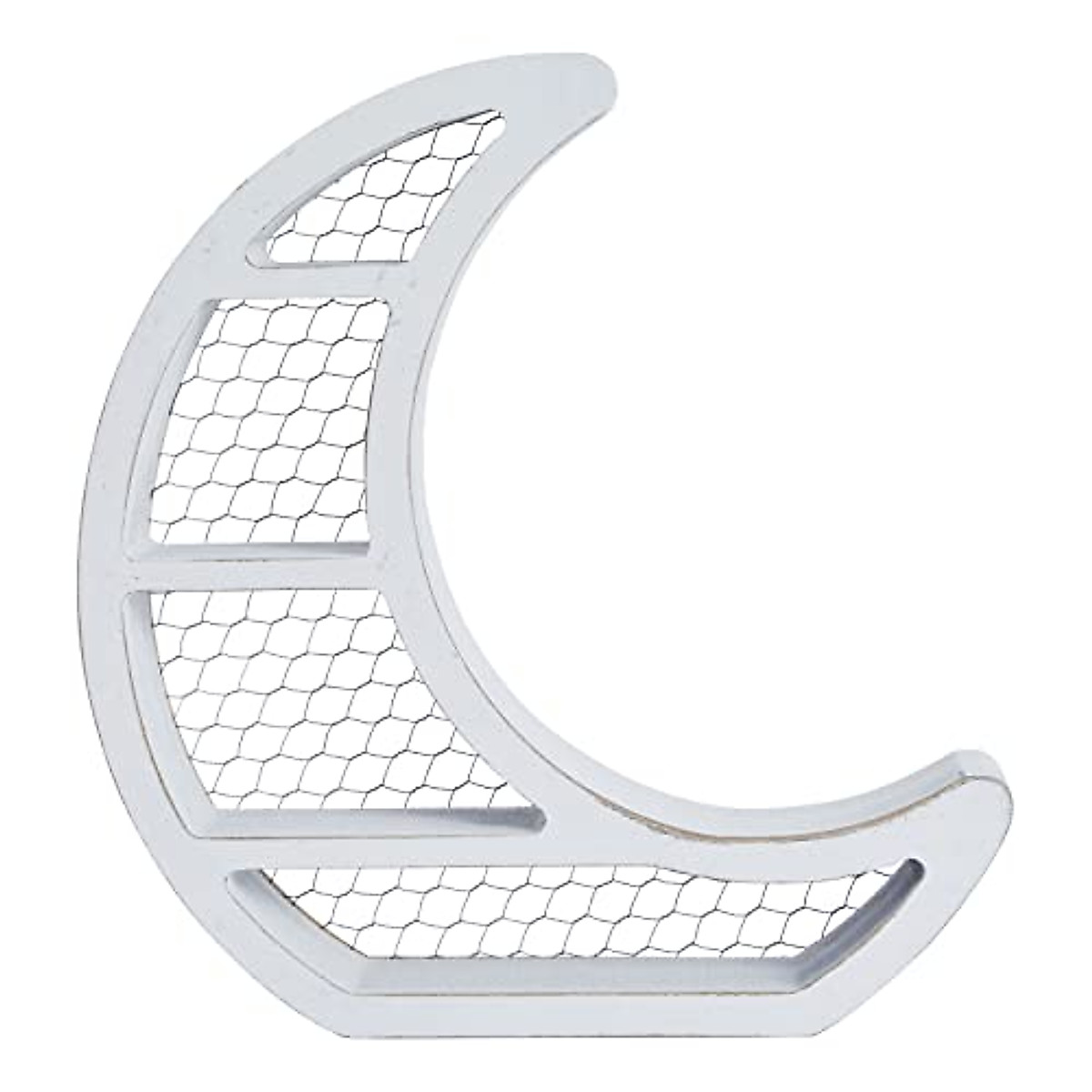 Farmlyn Creek Small Wooden Crescent Moon Shelf for Crystals and Essential Oils, Rustic Home Decor for Nursery, White (10.7 x 11.2 x 2 in)