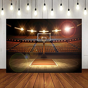 7x5ft Basketball Photo Backdrop for Photography, Basketball Theme Background for Birthday Party, Sports Theme Backdrop for Boys Kids Newborn Baby Wall Banner Cake Table Decoration Video Studio Props
