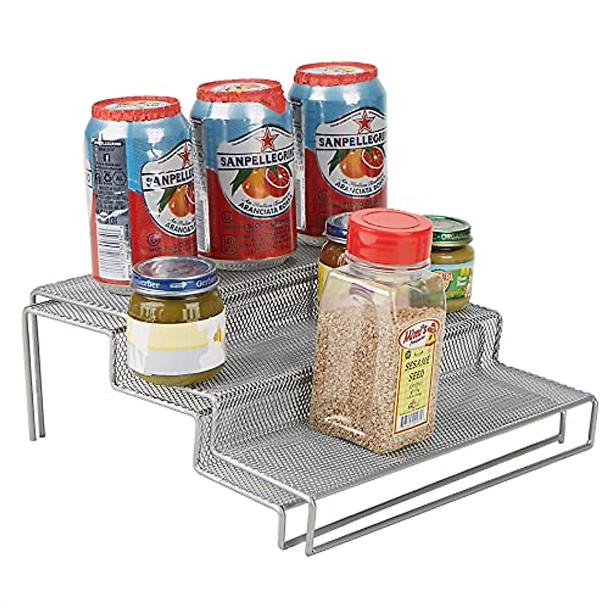 Mind Reader 3 Tier Metal Mesh Kitchen Storage Organizer, 2 Pcs, Silver