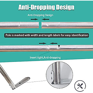 Mengersi Canopy Bed Frame Bed Post Stainless Steel Metal Bed Wooden Bed Bracket Poles (California King, Silver)