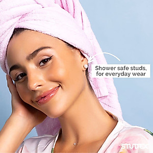 STUDEX Sensitive Stainless Steel Ball Stud Earrings 4mm | Hypoallergenic and Nickel Safe for Sensitive Ears | Surgical Stainless Steel Posts | High Fashion Earrings for Women and Men-PR-622W-S…