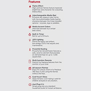 Dimplex Winslow 42" Wall-Mounted/Tabletop Electric Linear Fireplace (Model: SWM4220), 4777 BTU, 120 Volt, 1400 Watt, Black