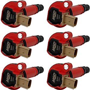 NEW MSD IGNITION COIL,RED,6-PACK,3-PIN CONNECTOR,2010-2016 3.5L V6 ECO-BOOST ENGINES,COMPATIBLE WITH FORD 2013-15 EXPLORER,2011-14 F-150,2013-16 FLEX,2013-15 TAURUS,LINCOLN 2013-14 MKT