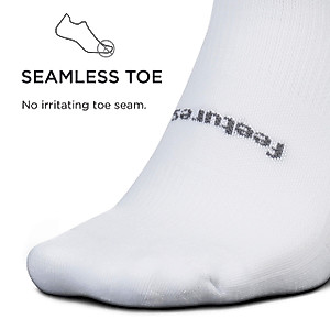 Feetures Unisex High Performance Cushion Quarter Sock (Large, White)
