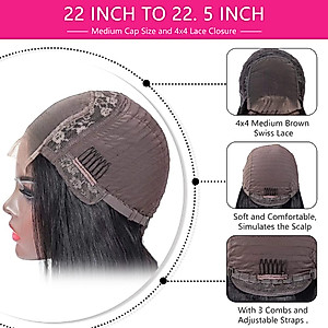 Oriole 4x4 Body Wave HD Transparent Lace Front Wigs Human Hair Glueless Wigs for Black Women Pre Plucked 150% Density Brazilian Virgin Lace Closure Wigs with Baby Hair Natural Color (16 Inch)