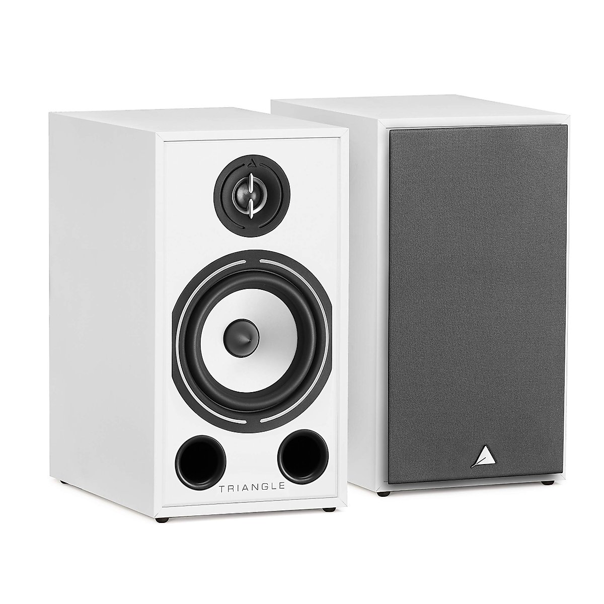 triangle - BOREA BR03 Hi-Fi Bookshelf Speakers - Power handling 100W - Output 90 dB/W/m - Versatile Music and Home Cinema - 206 x 380 x 314 mm - White (Pair)