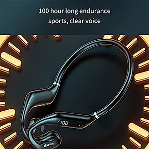 Upgrade HiFi ANC Wireless Bones-Conduction Headphone Bluetooth 5.3 Bone-Drive Headset Ipx6 Waterproof,Stereo Earphone Sport Compatible with iOS and Android for Sports Gym (Black)