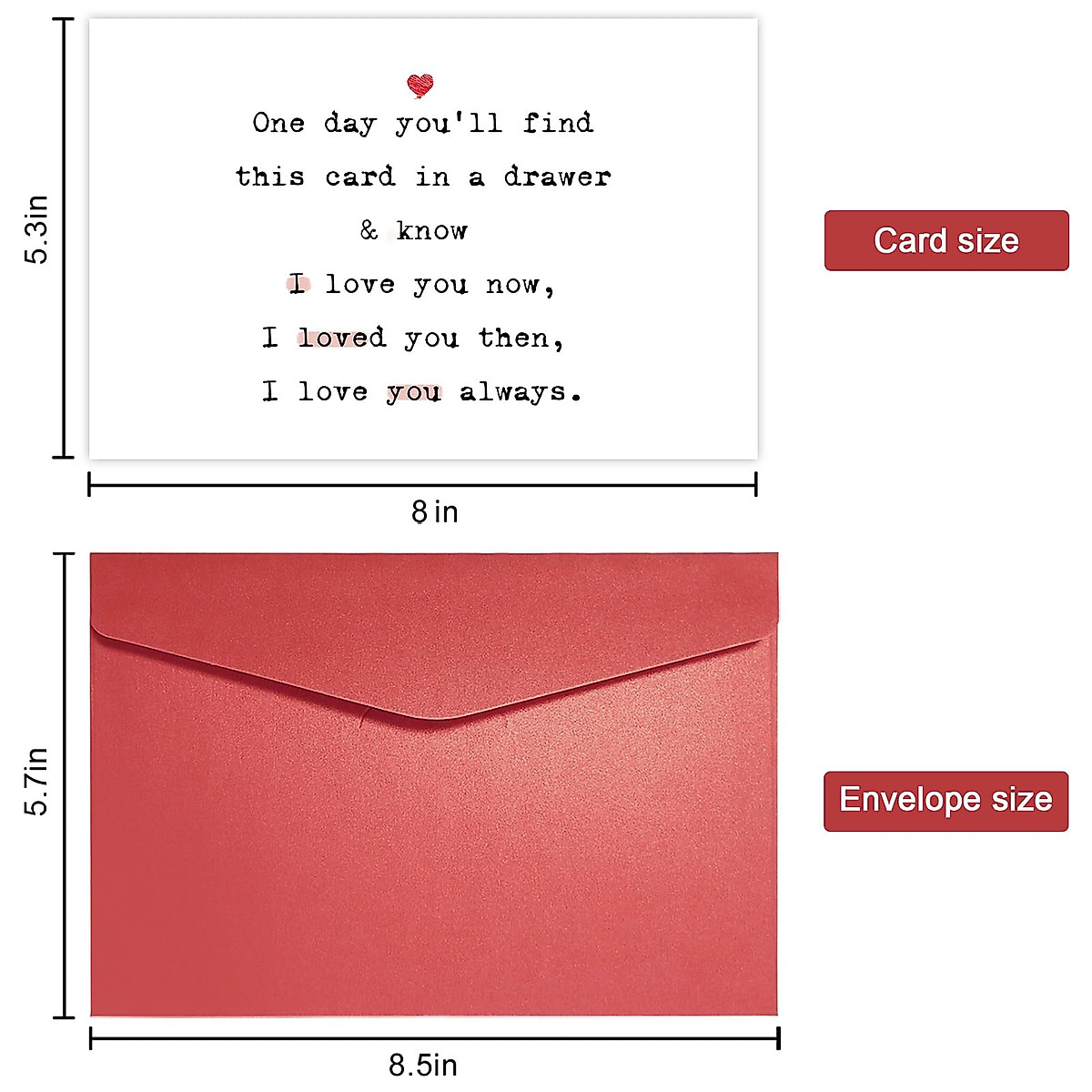 SuperShunhu Romantic Birthday Card for Girlfriend Boyfriend, Sweet Anniversary Card for Her, I Love You Always Gift for Him, Valentines Day Card, One Day You’ll Find This Card...