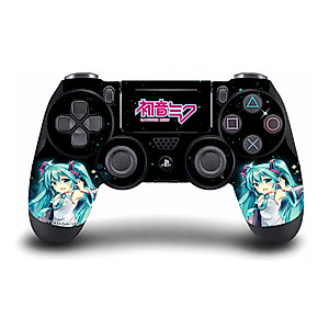 Head Case Designs Officially Licensed Hatsune Miku Night Sky Graphics Matte Vinyl Sticker Gaming Skin Decal Cover Compatible with Sony PlayStation 4 PS4 Console and DualShock 4 Controller Bundle
