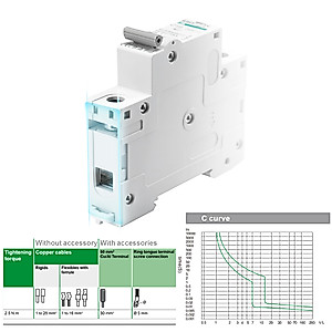LANGIR DC Circuit Breaker 6A 1 Pole Voltage Protection for Battery and Solar PV System DIN Rail Mount, Solar Disconnect Switch