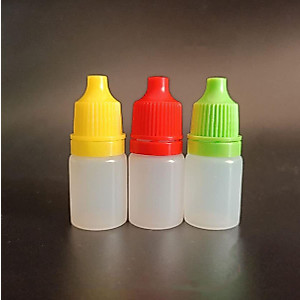 Snadulor 60 Pcs Plastic Dropper Bottles,5ml Empty Squeezable Dropper Bottle with Cap(Pink)