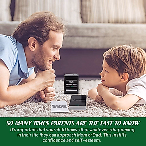 OUR MOMENTS Kids: 100 Conversation Starter Cards for Families and Kids - Relationship Building - Car Travel, Road Trip & Card Game for Healthy Loving Family - Questions for Family Activities