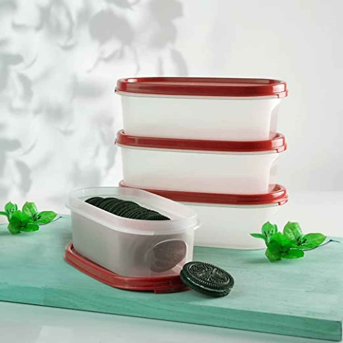 Tupperware. MM Oval #1 containers 500 ml set of 4 pc - Red (Tup)