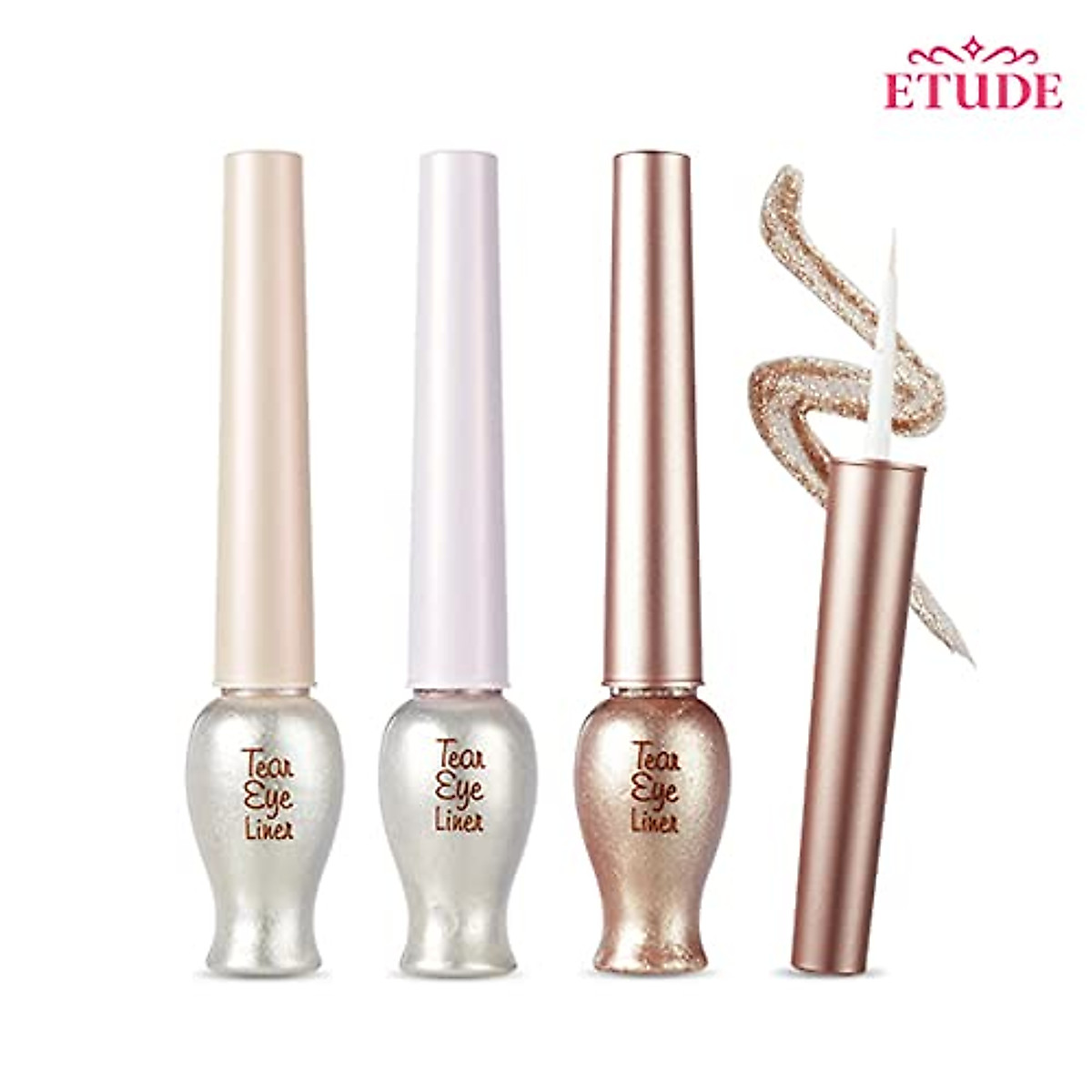 ETUDE Tear Drop Eye Liner #4 Sun Light (21AD) | Long-Lasting Liquid Glittering Eye Liner to Make Your Eyes Sparkle | K-Beauty