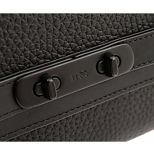 COACH Womens Pebbled Leather Coach Swagger Wallet Black One Size