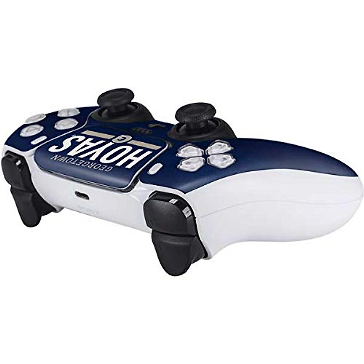 Skinit Decal Gaming Skin Compatible with PS5 Controller - Officially Licensed Georgetown University Hoyas Stripe Design