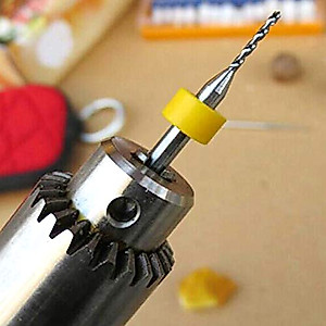 KEWAYO 10 Pcs 0.6mm to 1.5mm Tungsten Carbide Macro Drill Bits Set, PCB Drill Bit Set, Mini Drill Bit 1/8 Inches Shank for Print Circuit Board, Amber, Beeswax, Rough Stone, Dremel, Jewelry