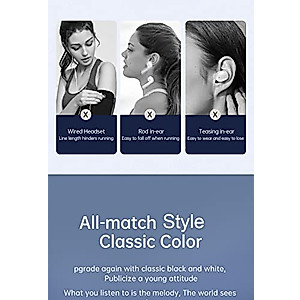 AilRabbit Wireless Earphones, Bluetooth 5.2 Bluetooth Earbuds with Microphone, Enc Dual Microphone Noise Reduction HD Call Night Light Bluetooth Headset