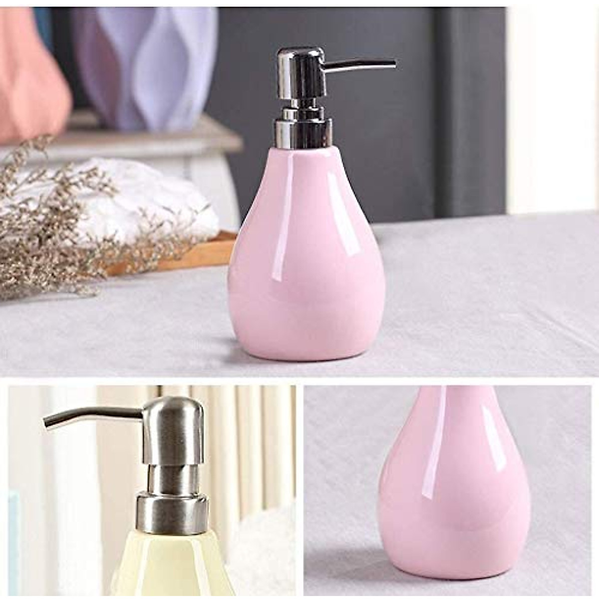 Soap Dispenser Refillable Hand Lotion Dispensers, Bathroom Accessory Set Ceramic Soap Dish Soap Dispenser Toothbrush Holder Glass Tumbler 5pcs Bathroom Accessories Set Home Furniture Set Bathroom Toil