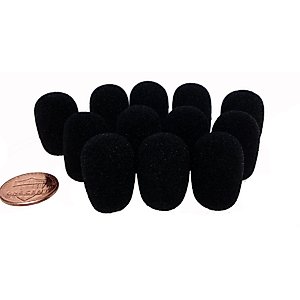 Tetra-Teknica MNWSDP Mini-size Lapel Microphone Windscreen, Color Black, One Dozen Pack