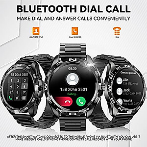 Military Smart Watch for Men Outdoor Waterproof Tactical Smartwatch Bluetooth Dail Calls Speaker 1.3'' HD Touch Screen Fitness Tracker Watch Compatible with iPhone Samsung