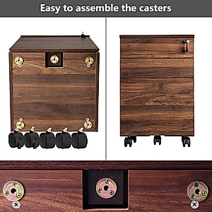 TOPSKY 3 Drawers Wood Mobile File Cabinet Fully Assembled Except Castors (Oak, 16.3x15.7x24.4)