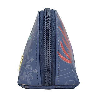 Anuschka Women’s Hand Painted Genuine Leather Medium Zip-Around Eyeglass/Cosmetic Pouch - Mystical Reef