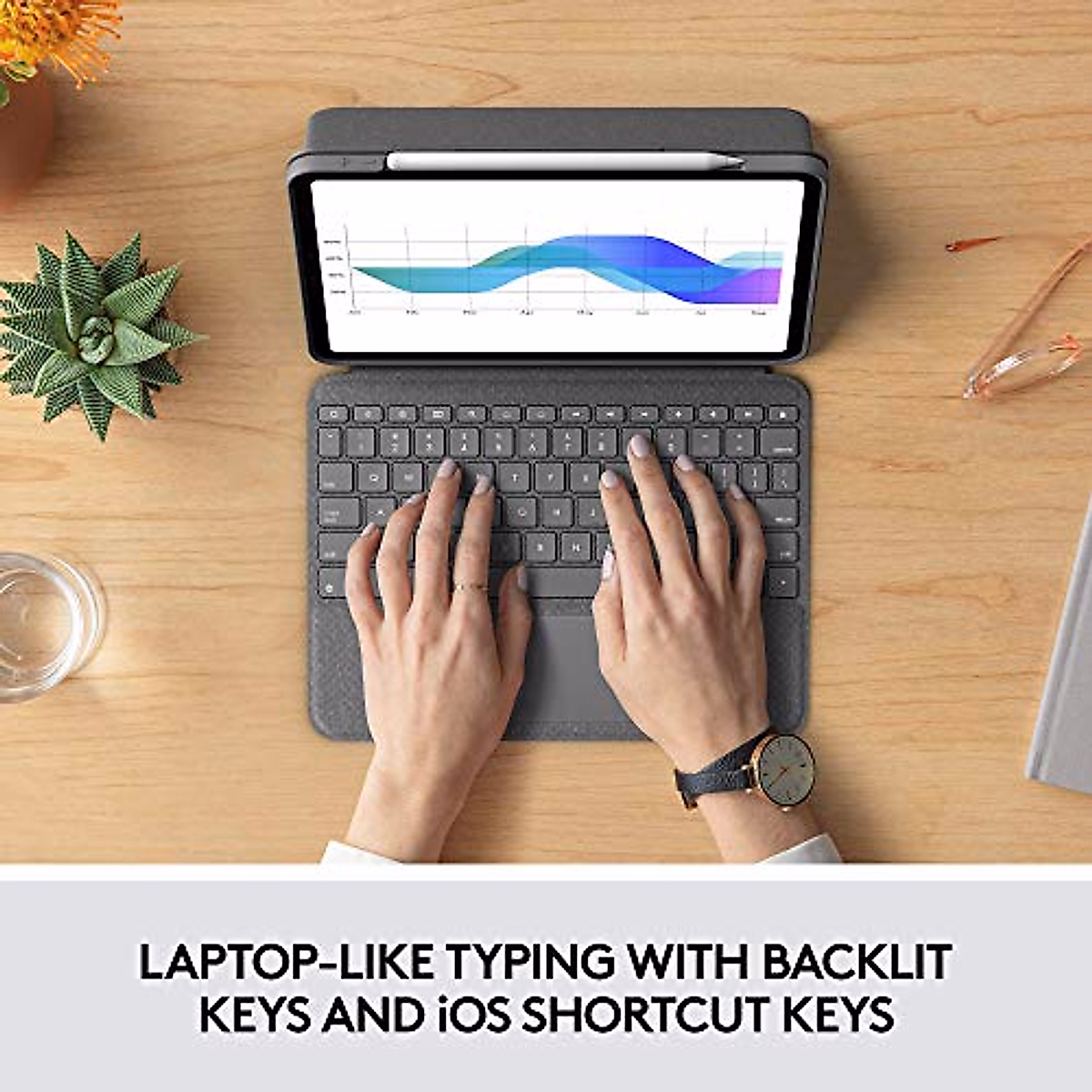 Logitech Folio Touch iPad Keyboard Case with Trackpad and Smart Connector for iPad Pro 11-inch (1st, 2nd, 3rd Generation) – Grey