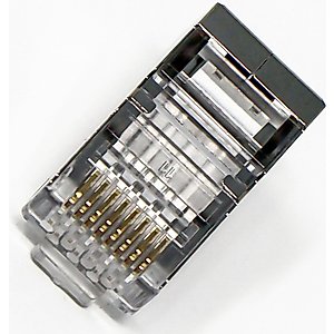 Tupavco TP807 Shielded CAT6 RJ45 Crimp Connector (100 Pack Bag) 8P8C STP Ethernet Network Cable Plug Crimp Jack, Metalic