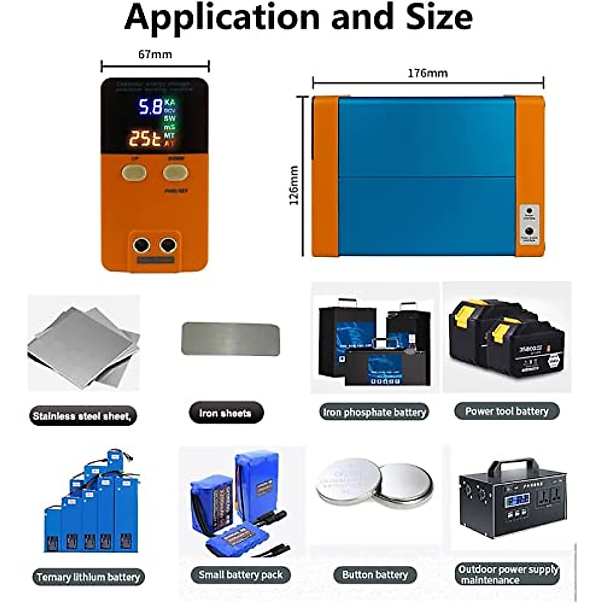 VADSBO Battery Spot Welder, Mini Welding Machine, 11.6 KW Capacitor Energy Storage Spot Welding Machine, Pulse Spot Welding Machine, Dual Function Welding Tool, for Lithium Battery Pack Building