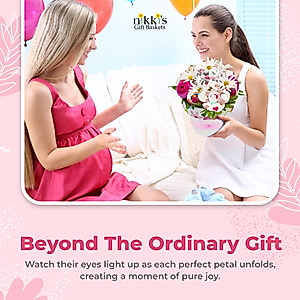 Deluxe Baby Blossom Clothing Bouquet | Newborn Baby Girl Gift Set | Baby Gift Basket for Expecting Moms | New Baby Gift Basket | Pink Baby Gift Set | Baby Girl Outfits | Nikki's Gift Baskets