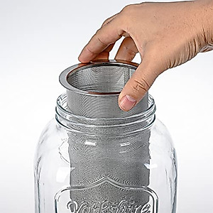 Hyperspace Cold Brew Pitcher, Cold Brew Maker, 1 Gallon Iced Coffee Maker, Cold Brew Mason Jar, Ice Tea Thick Glass Carafe with 3rd Generation Stainless Steel Mesh Filter