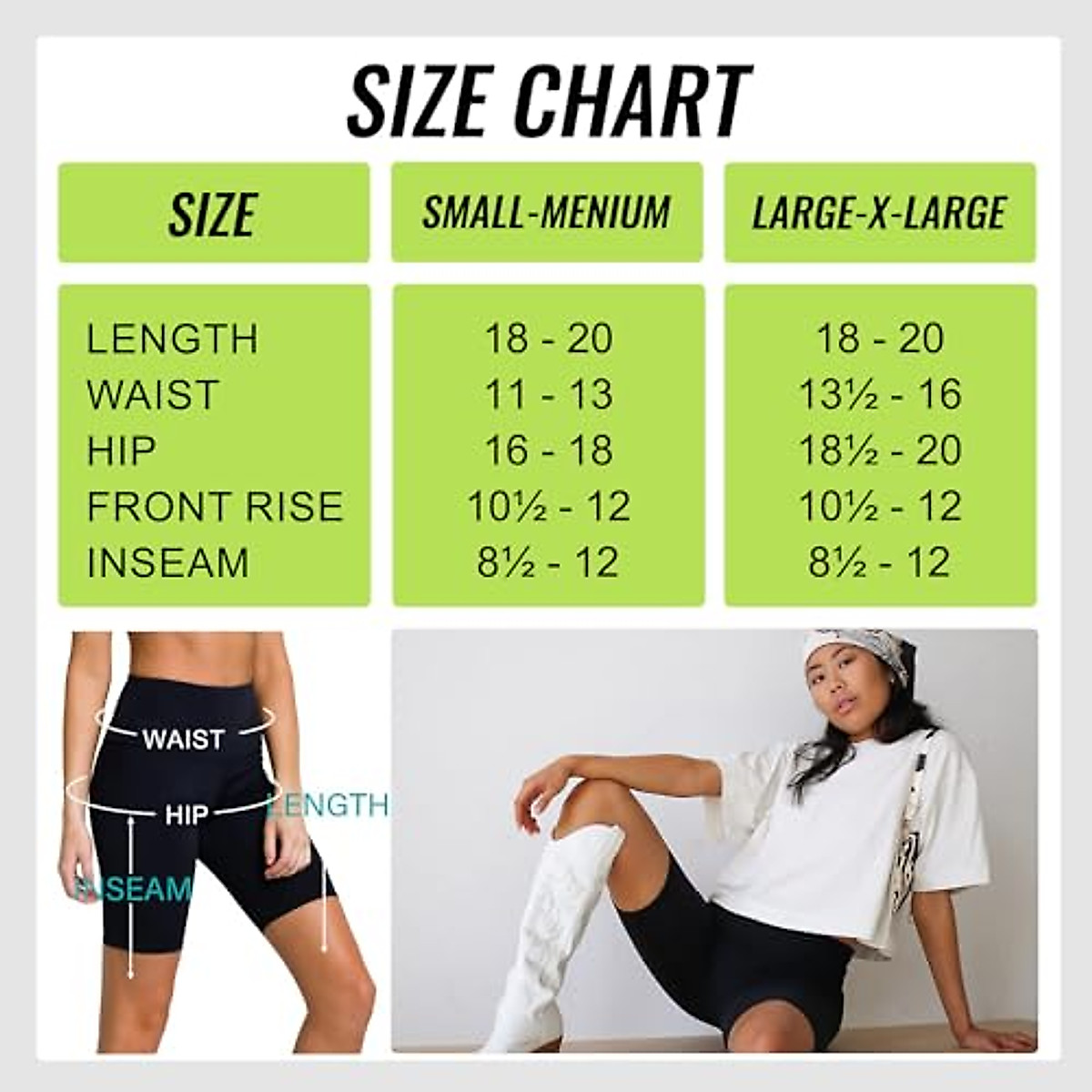 ZOOSIXX 7 Pack Biker Shorts for Women, 8” High Waisted Tummy Control Soft Yoga Workout Black Athletic Spandex Shorts