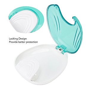 5pcs Slim Retainer Case, Portable Travel Denture Case Storage Container with Tight Snap Lock for Aligners Orthodontic Mouth Guard