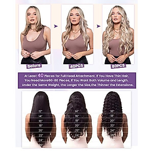 LaaVoo Tape in Hair Extensions Balayage Brown to Ash Blonde with Platinum Blonde Hair Extensions Tape in Human Hair Blonde Ombre Tape in Hair Extensions Human Hair for Women Seamless 12inch 30g 20pcs