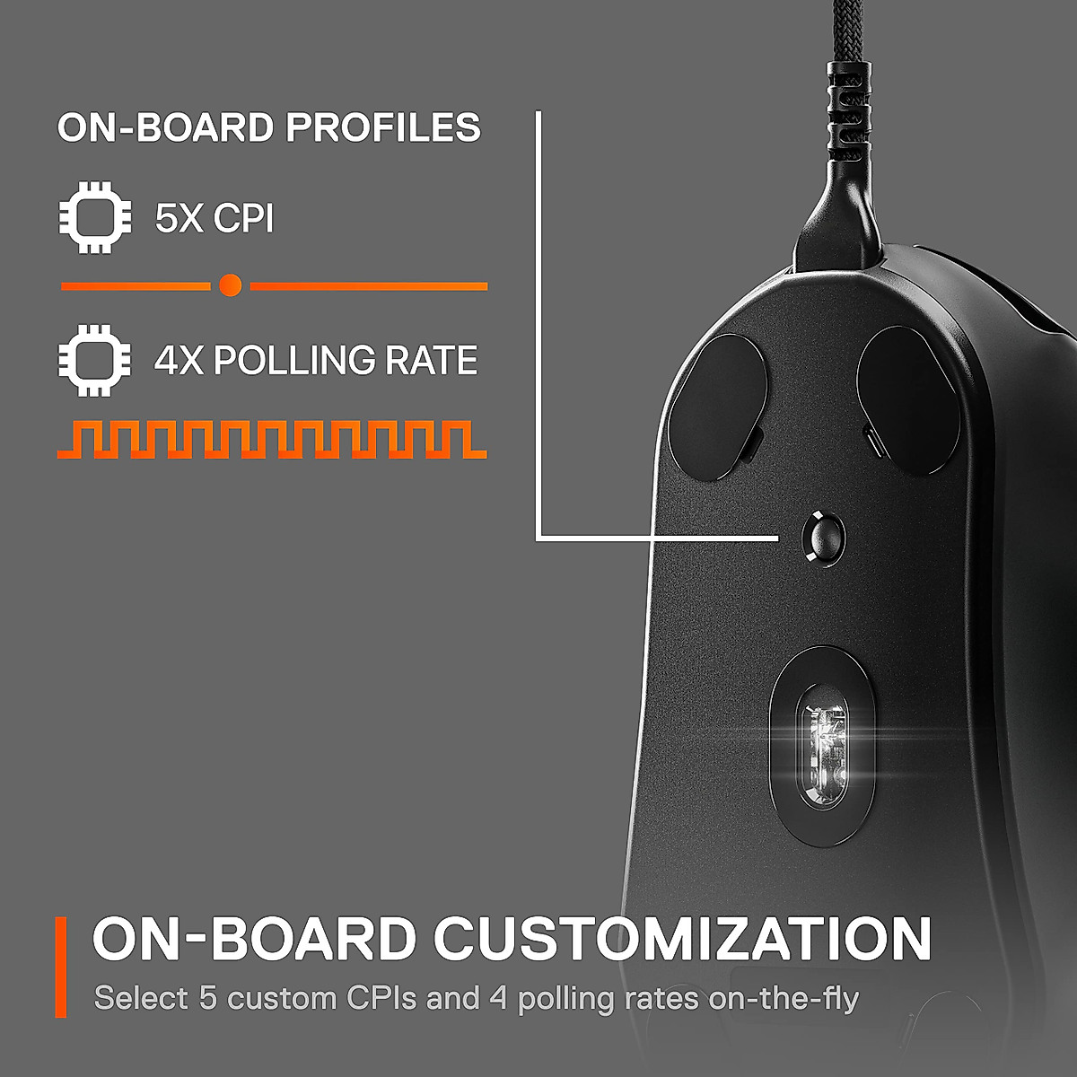 SteelSeries Esports FPS Gaming Mouse – Ultra Lightweight 69g – Prime Edition – 5 Programmable Buttons – 18K CPI TrueMove Pro Sensor – Magnetic Optical Switches – Customization - RGB Lighting – PC/Mac